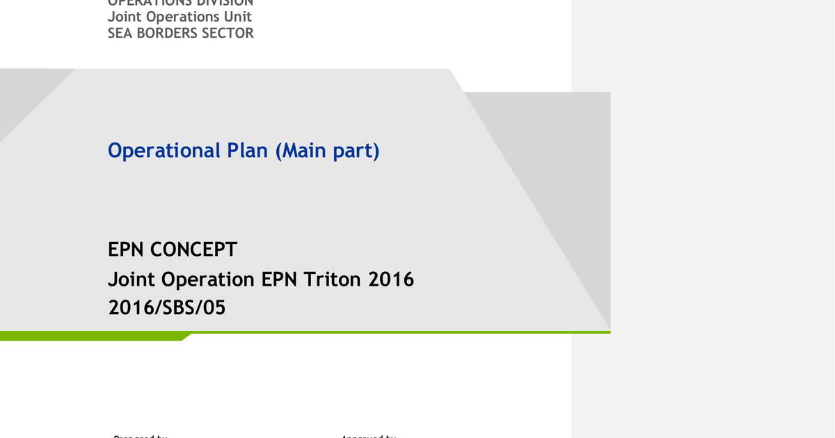 PAD JO EPN Triton 2016 OPLAN - Main Part - FragDenStaat