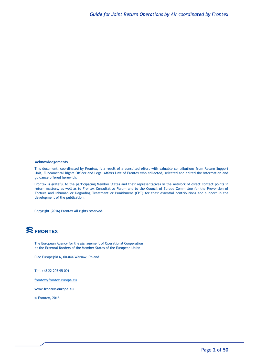 Guide for Joint Return Operations by Air coordinated by Frontex ...
