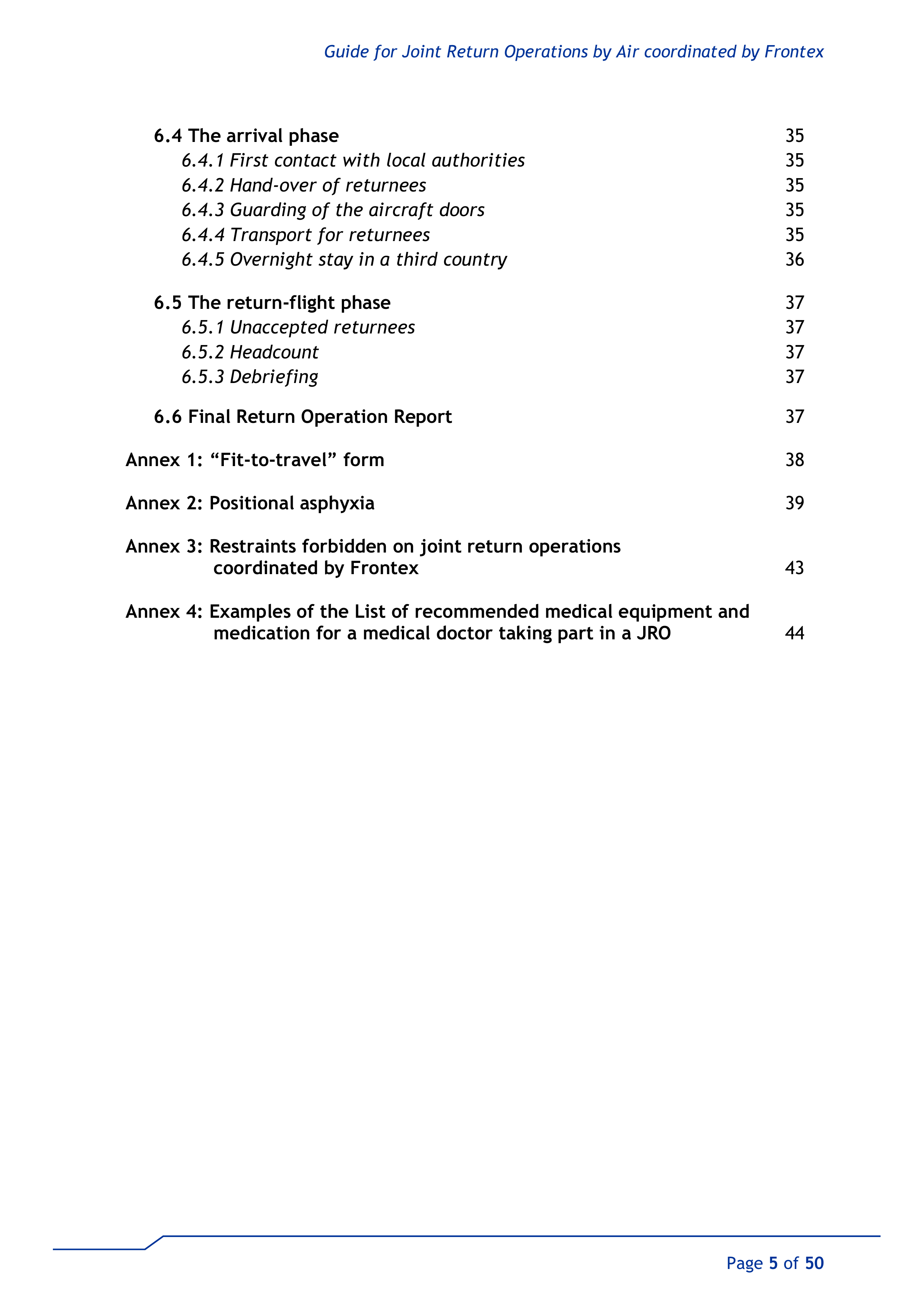 Guide for Joint Return Operations by Air coordinated by Frontex ...
