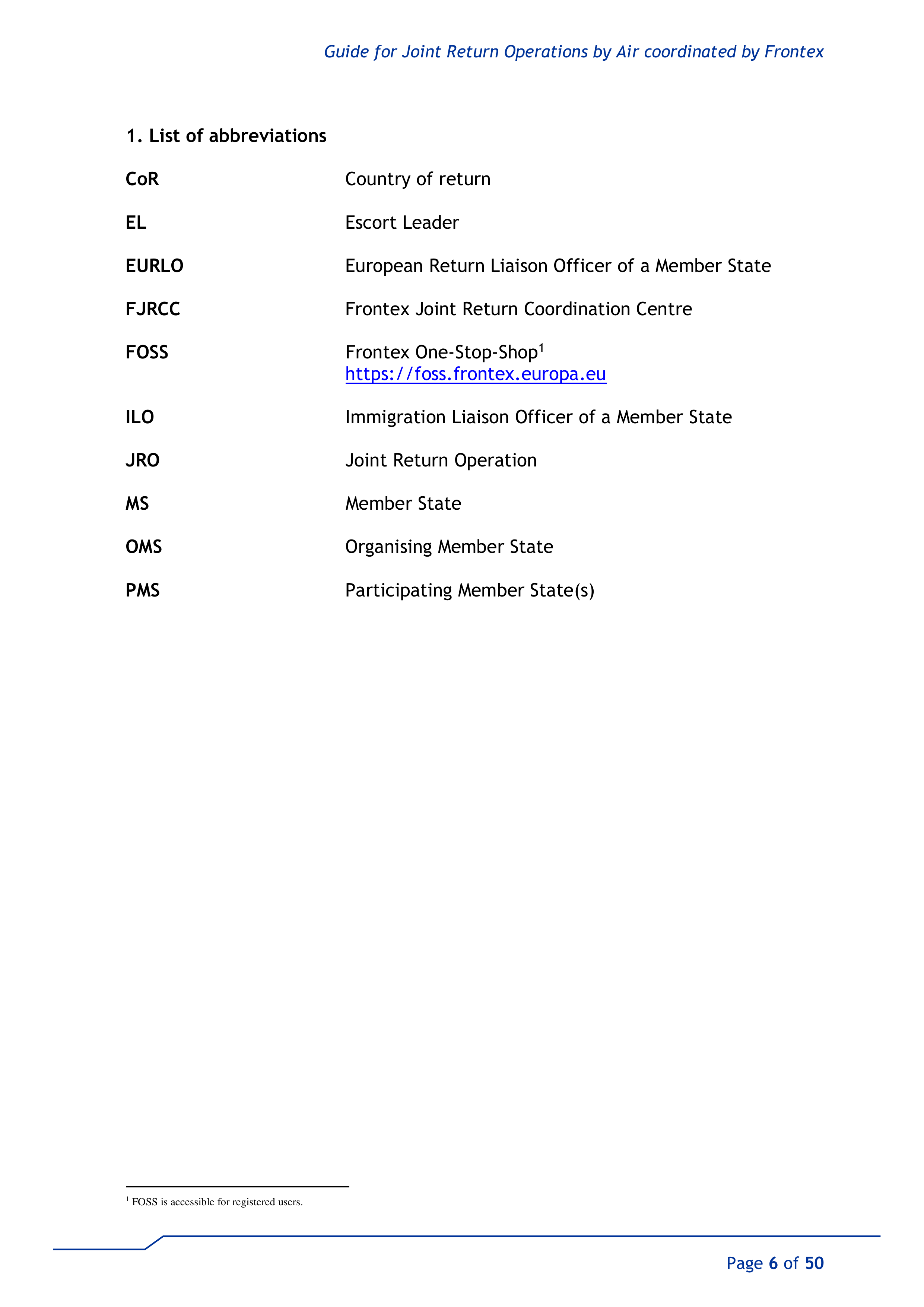 Guide for Joint Return Operations by Air coordinated by Frontex ...