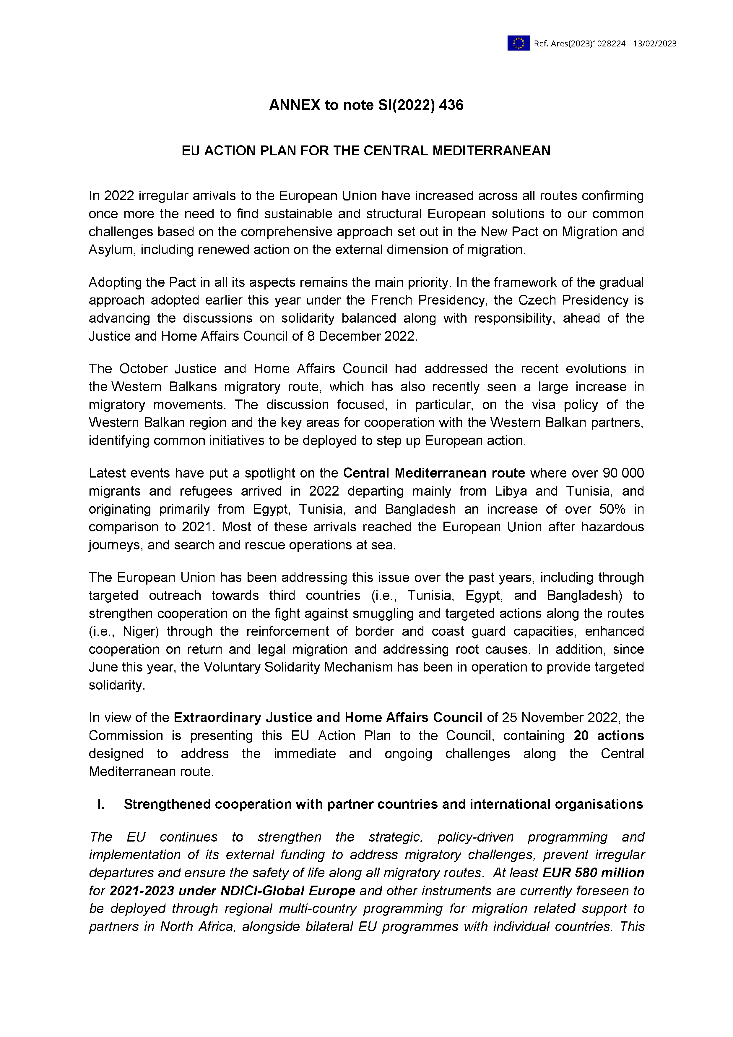EU ACTION PLAN FOR THE CENTRAL MEDITERRANEAN - FragDenStaat