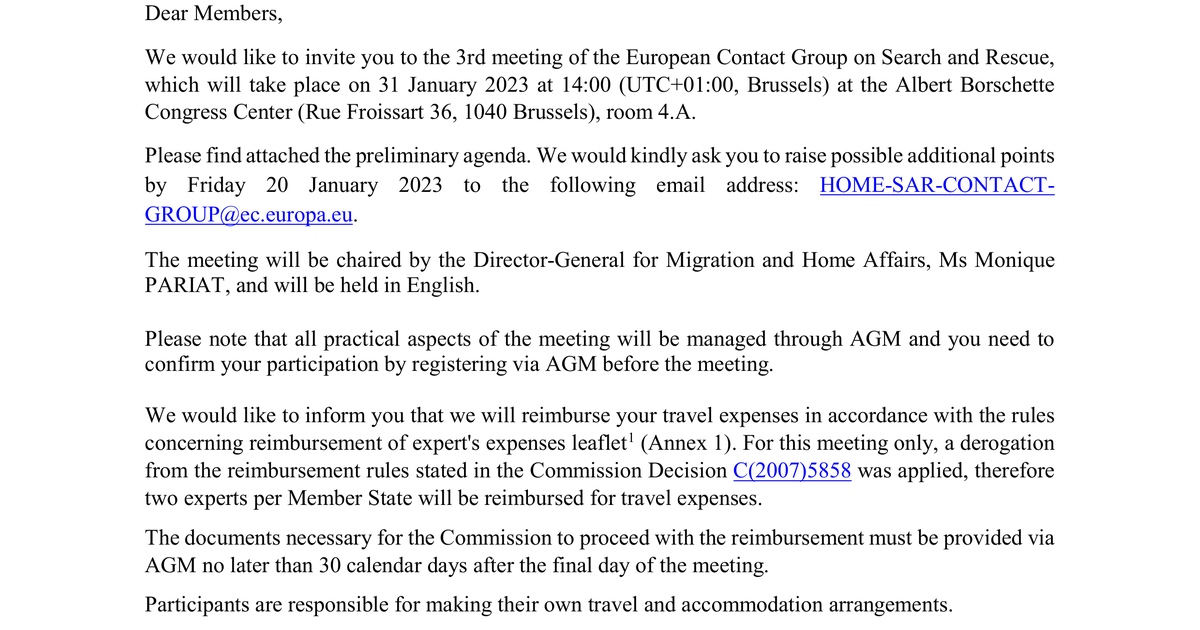 invitationtothethirdmeetingoftheeuropeancontactgroup - FragDenStaat