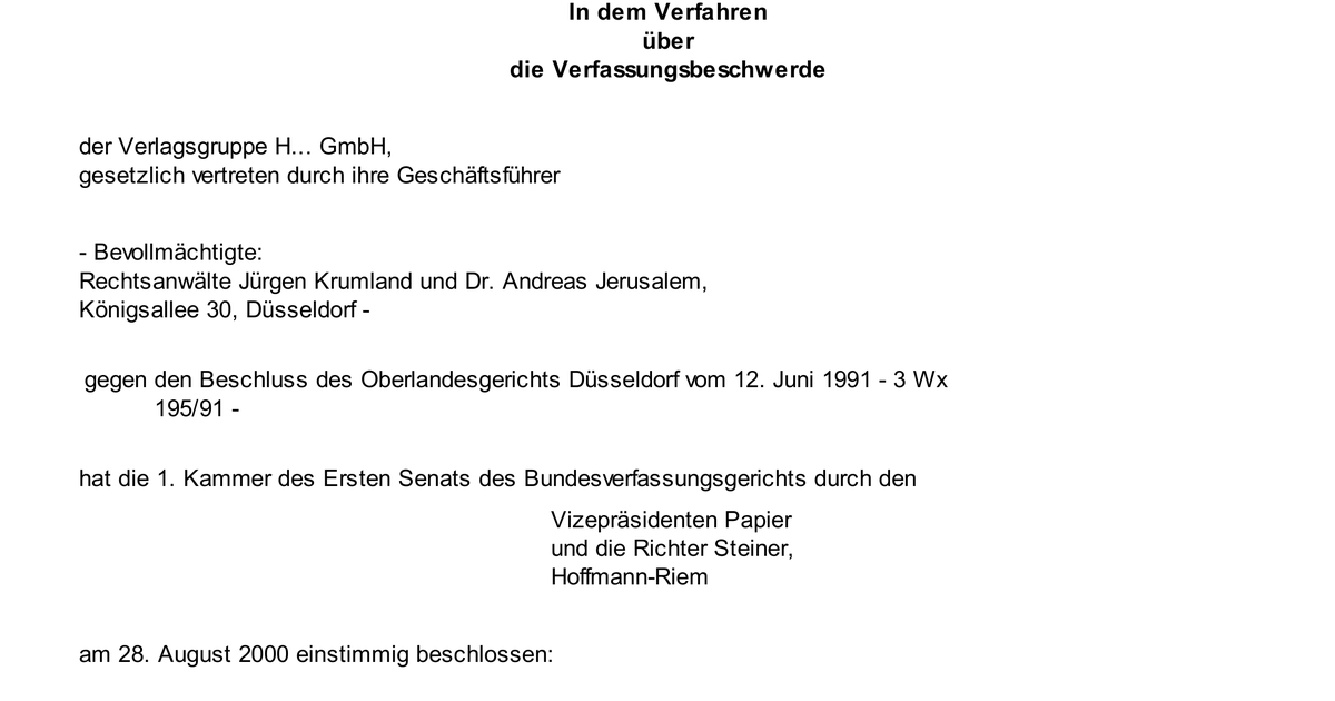 BUND BVfG 1 BvR 1307.91 2000 LPG - FragDenStaat