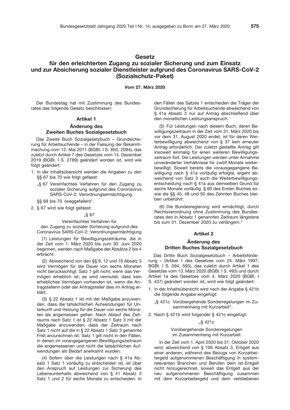 BGBl Teil I Nr. 14 Jahr 2020 - FragDenStaat