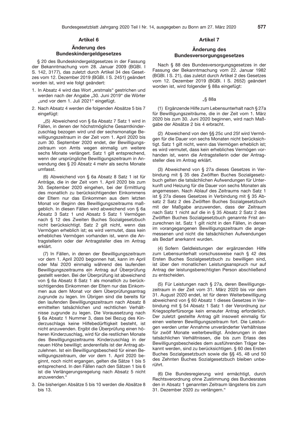 BGBl Teil I Nr. 14 Jahr 2020 - FragDenStaat