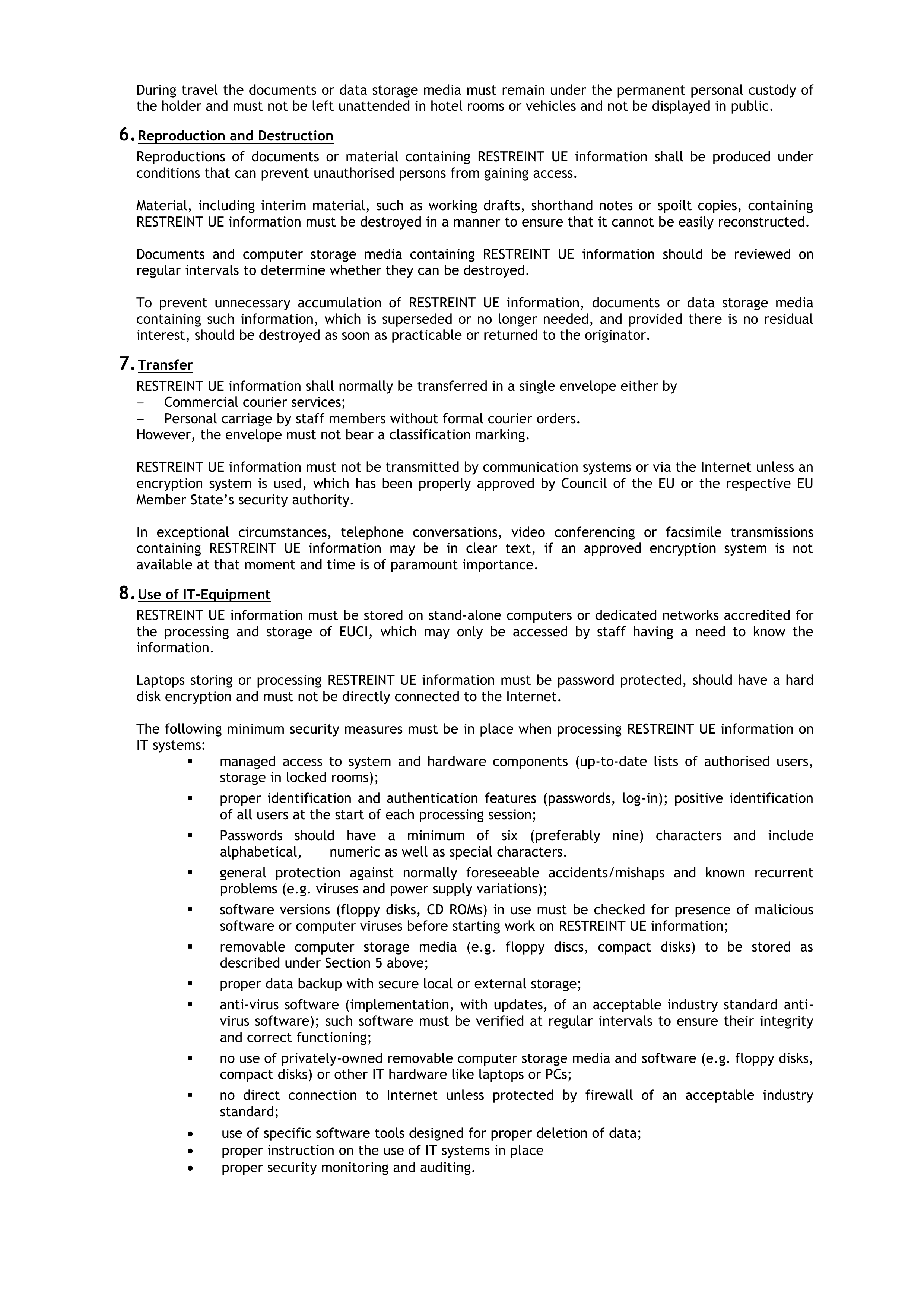 Security Aspects Letter for RESTREINT UE/EU RESTRICTED - FragDenStaat