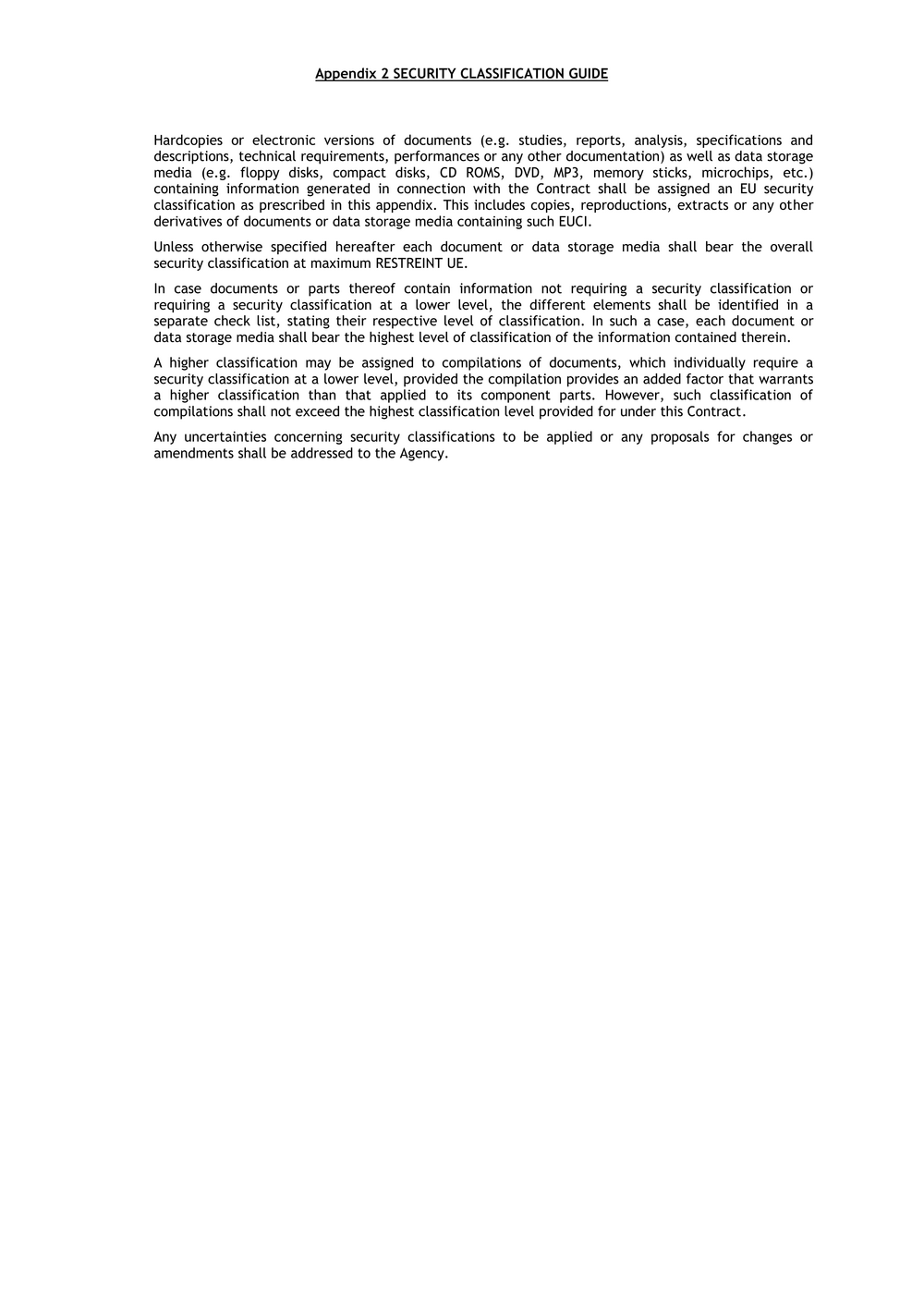 Security Aspects Letter for RESTREINT UE/EU RESTRICTED - FragDenStaat