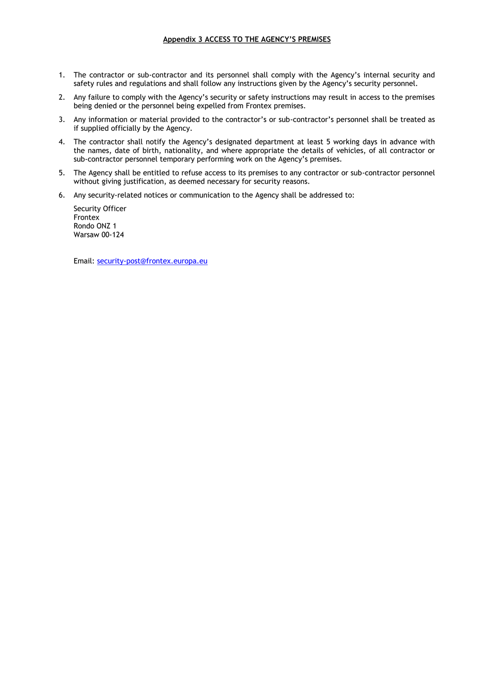Security Aspects Letter for RESTREINT UE/EU RESTRICTED - FragDenStaat