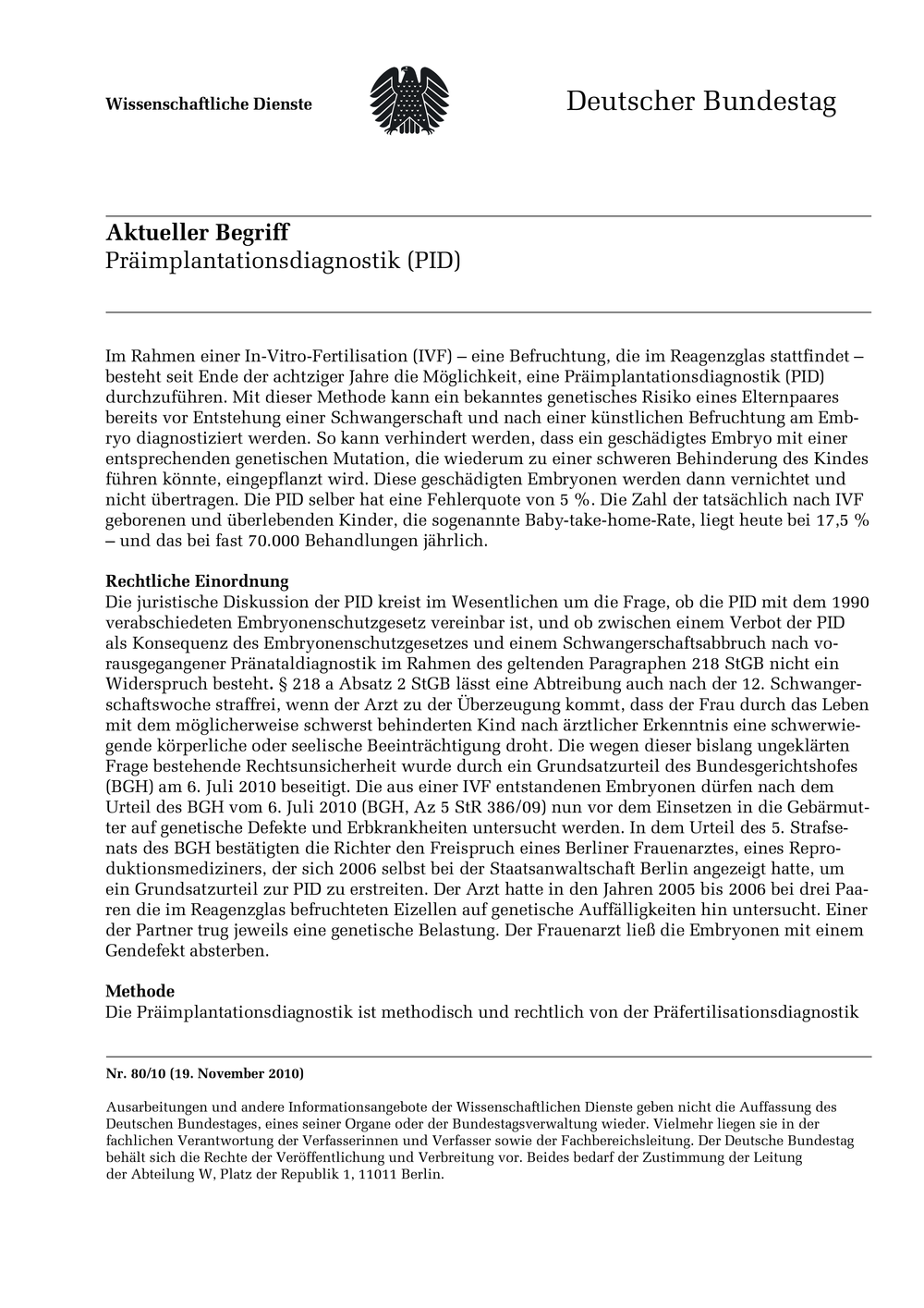 Präimplantationsdiagnostik (PID) - FragDenStaat